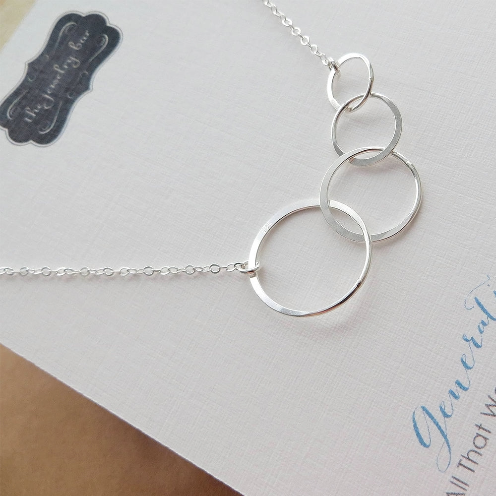 Generations jewelry, Eternity four circles necklace for great grandmot