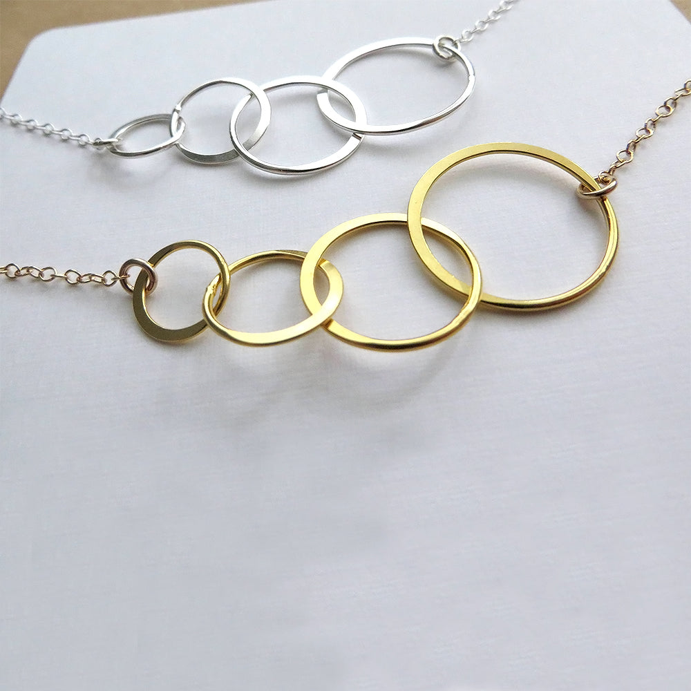 Generations jewelry, Eternity four circles necklace for great grandmot