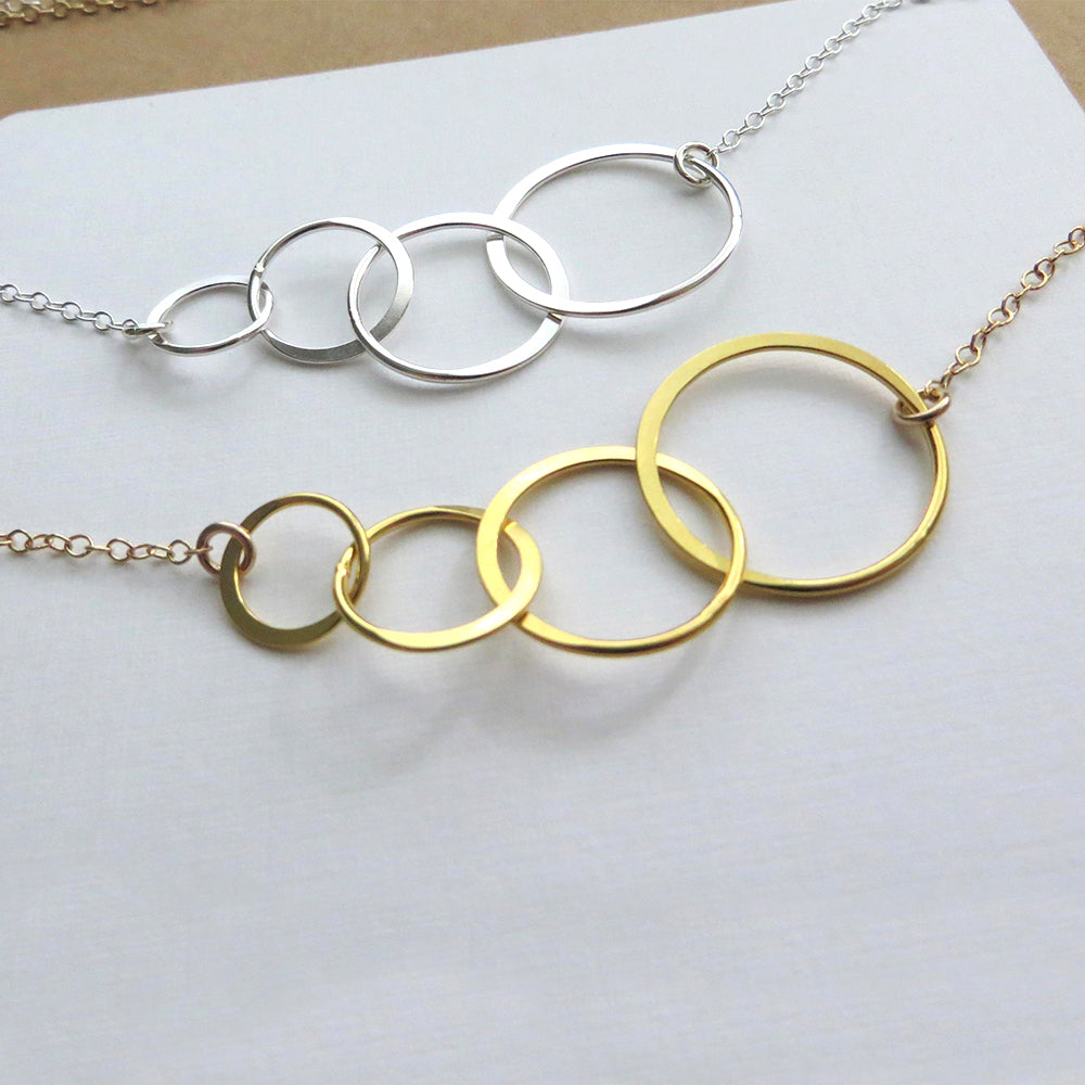 Generations jewelry, Eternity four circles necklace for great grandmot