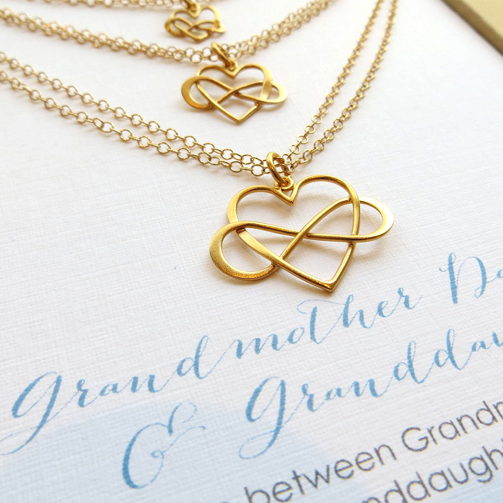 three generations jewelry, set of 3 infinity heart bracelets